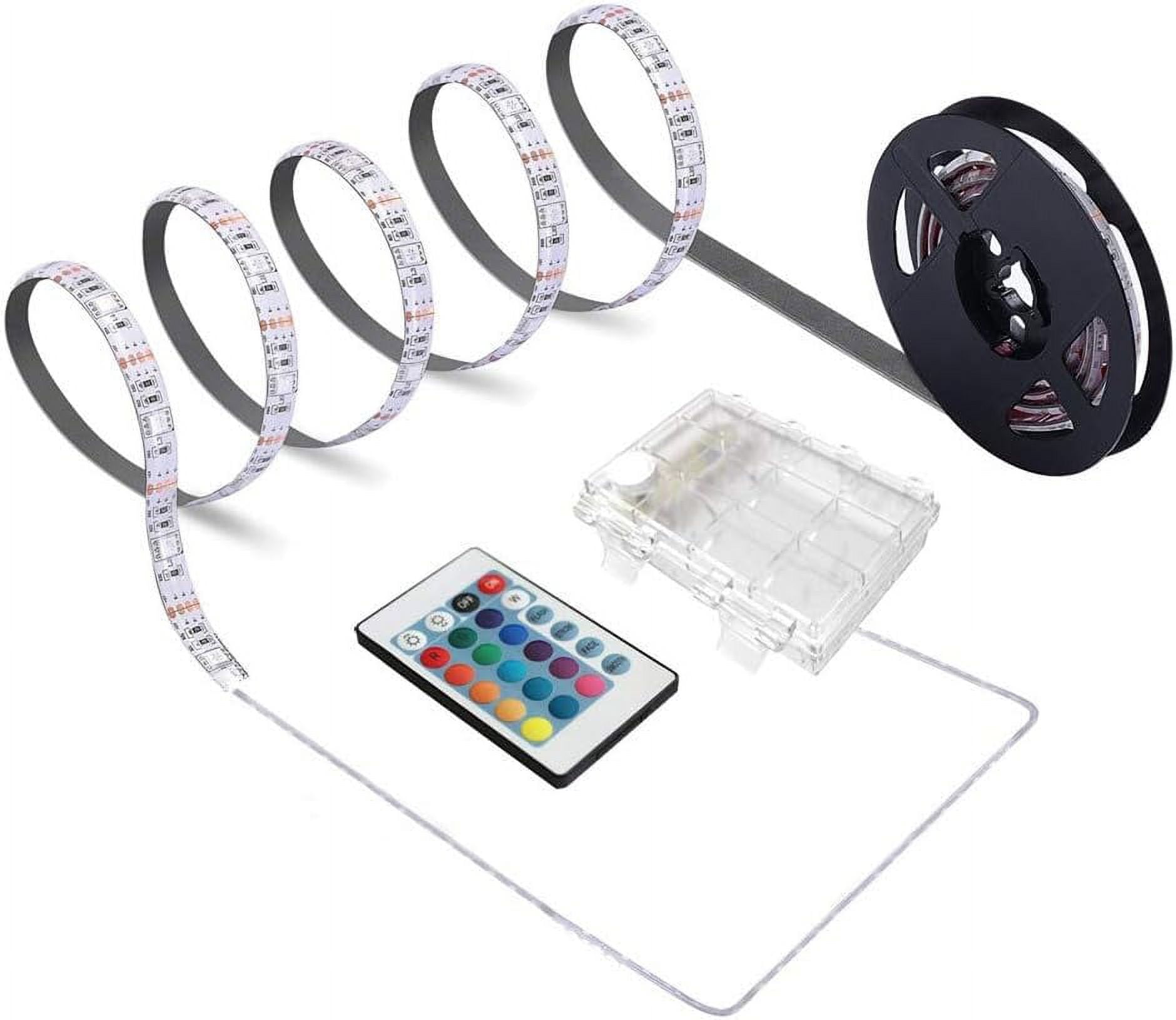Tira de luces LED con pilas, control remoto de 24 teclas, decoración ...