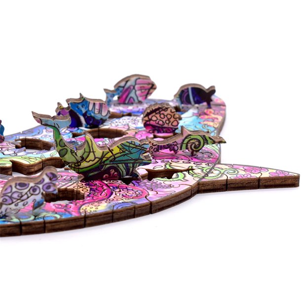 SMihono Wooden Puzzle Unique Shape Pieces Animal Gift for Adults and ...