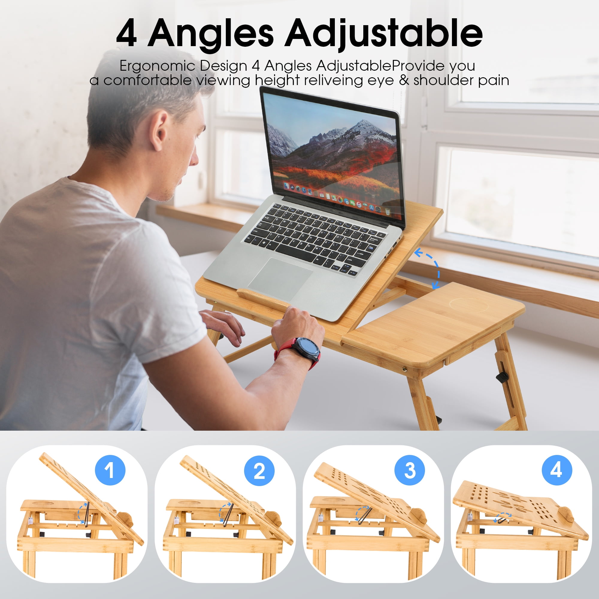 Qunler Lap Desk, Naturally Bamboo Folding Bed Desk, Philippines | Ubuy