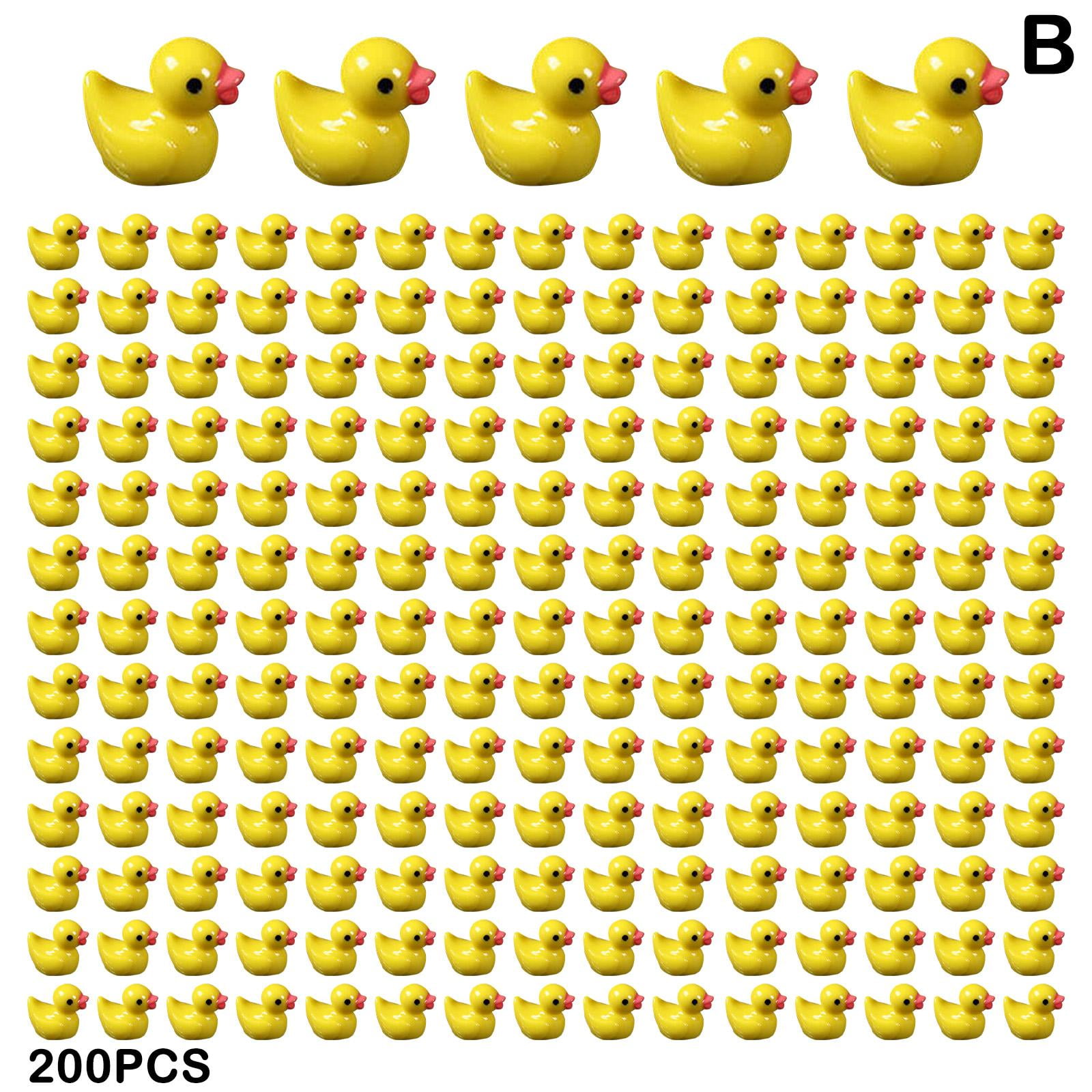 100/200 Pieces Mini Rubber Ducks Miniature Resin Ducks Yellow Tiny ...