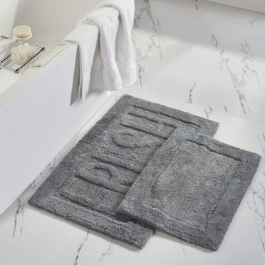 Modern Threads Non-Slip Bath Rug Set, Taupe 100% Cotton, 17" x 24" & 21 ...