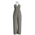 Iyufng Women's Halter-Neck Back Tie Jumpsuits with Pleats, Fitted Waist ...