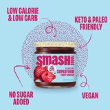 Smash Foods Raspberry Jam, No Sugar Added, Low-Calorie, Vegan (2 Jars ...