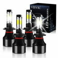 H7 + H7 LED Headlight Bulb High/low Beam Kits, 4-Sided LED High Low ...