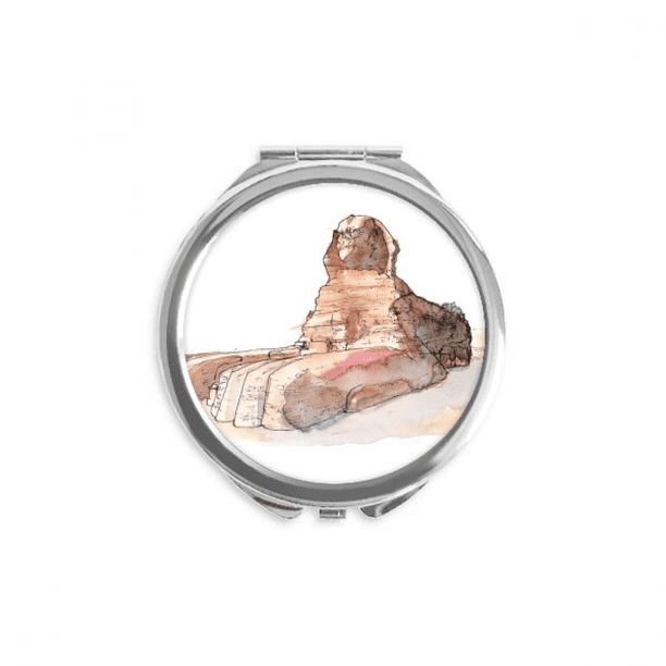 Great Sphinx of Giza in Egypt Hand Compact Mirror Round Portable Pocket ...