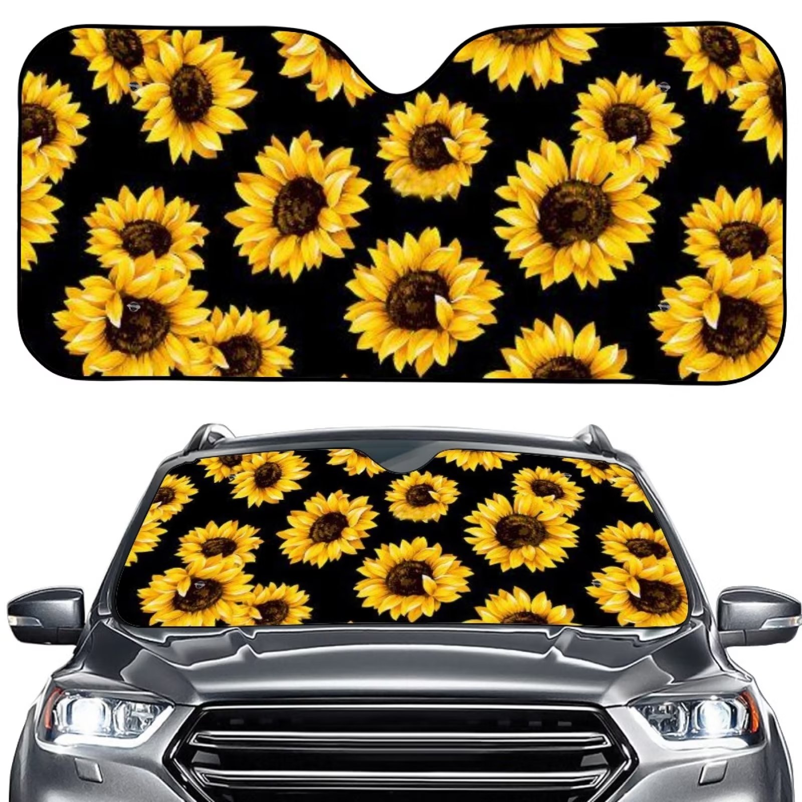 NETILGEN Abstract Hippie Sunflowers Car Sun Shade Durable Windshield ...