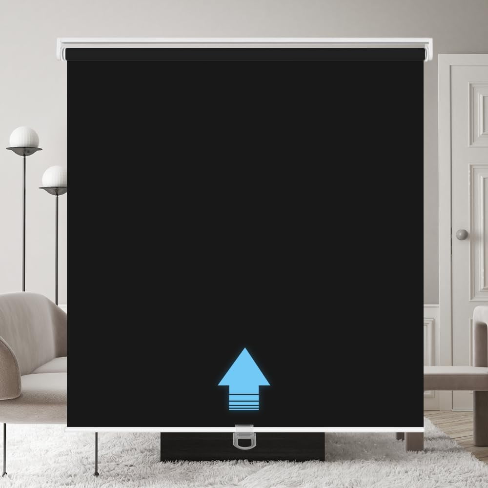 LUCKUP Blackout Cordless Roller Shades for Windows, Room Darkening Free ...