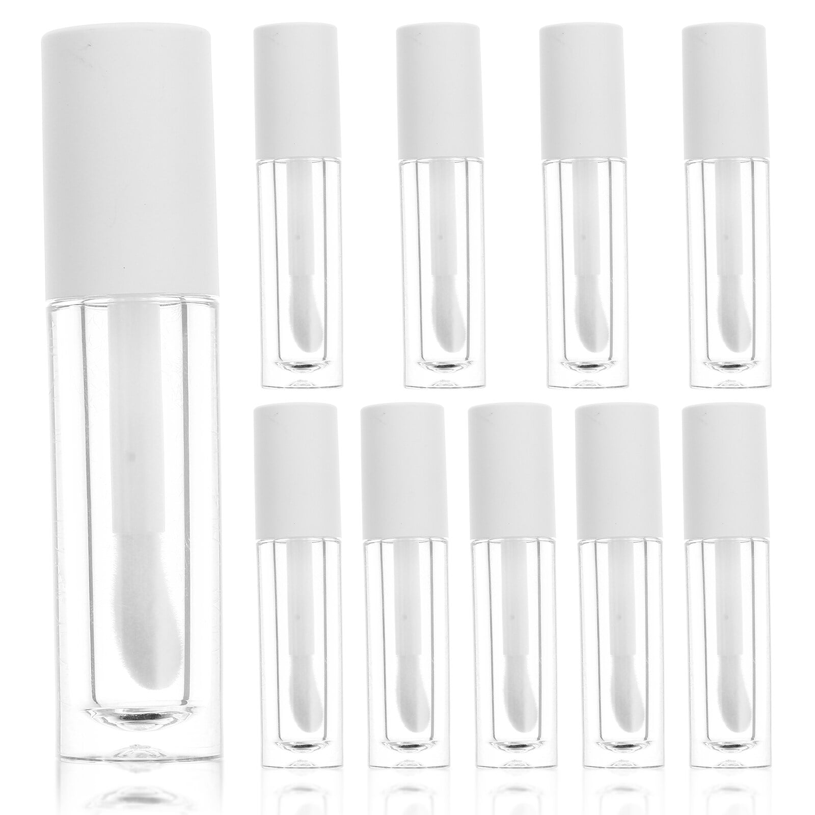 10pcs Clear Lip Gloss Bottles 5ml Mini Lip Oil Bottles White Round Lip ...