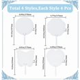 16Pcs 4 Styles Blank Paper Fans Handheld Set Including Fan Handle Craft ...