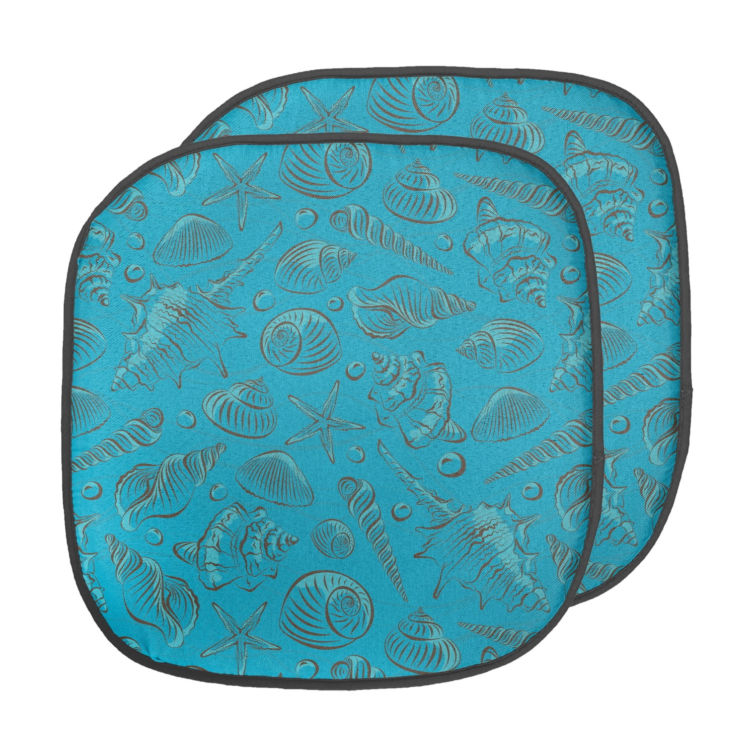 Scallop Chair Seating Cushion Set of 2, Continuous Underwater Creatures ...