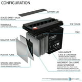 12V 55AH Internal Thread Battery for Invacare Power Tiger Wheelchair ...