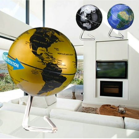 4'' 360° Dia Automatic Rotating Globe Battery Powered World Map Desktop ...