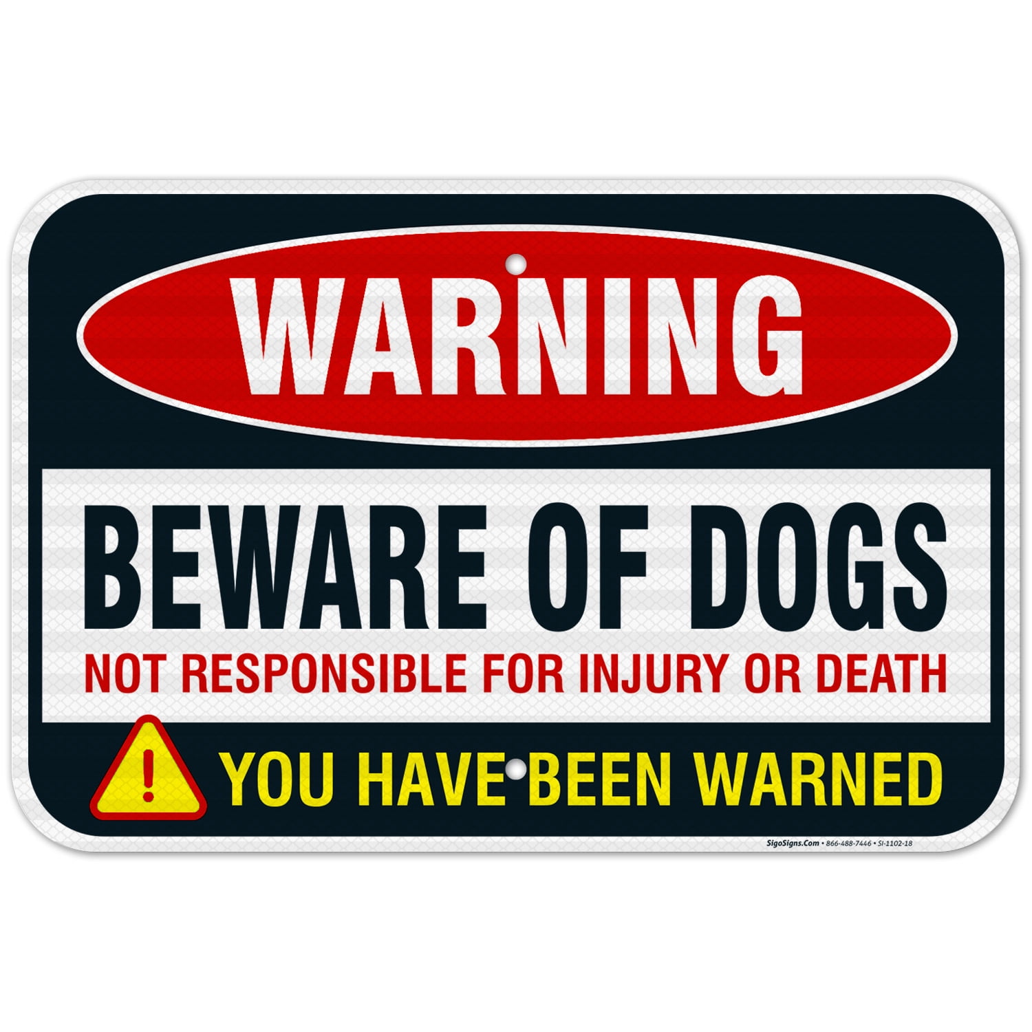 Beware of Dog Sign, Dog Warning Sign, 12x18 Reflective Aluminum EGP ...