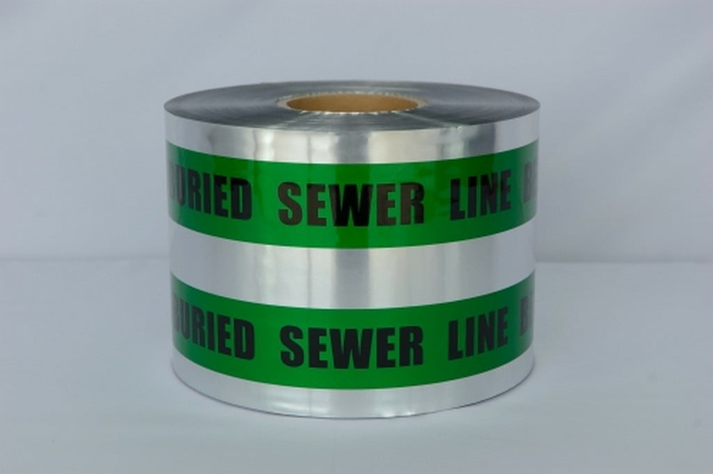 Detectable Underground Tape - Caution Buried Sewer Line Below - 6" X ...