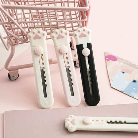 HEIBIN 3pcs Utility Retractable Knives Cartoon Cat Lovely Paw Box ...
