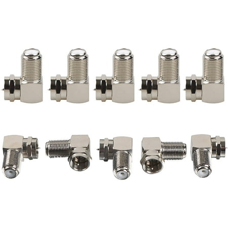 Coaxial Cable Connector, F Type 90 Degree Adapter Screw On Male to ...