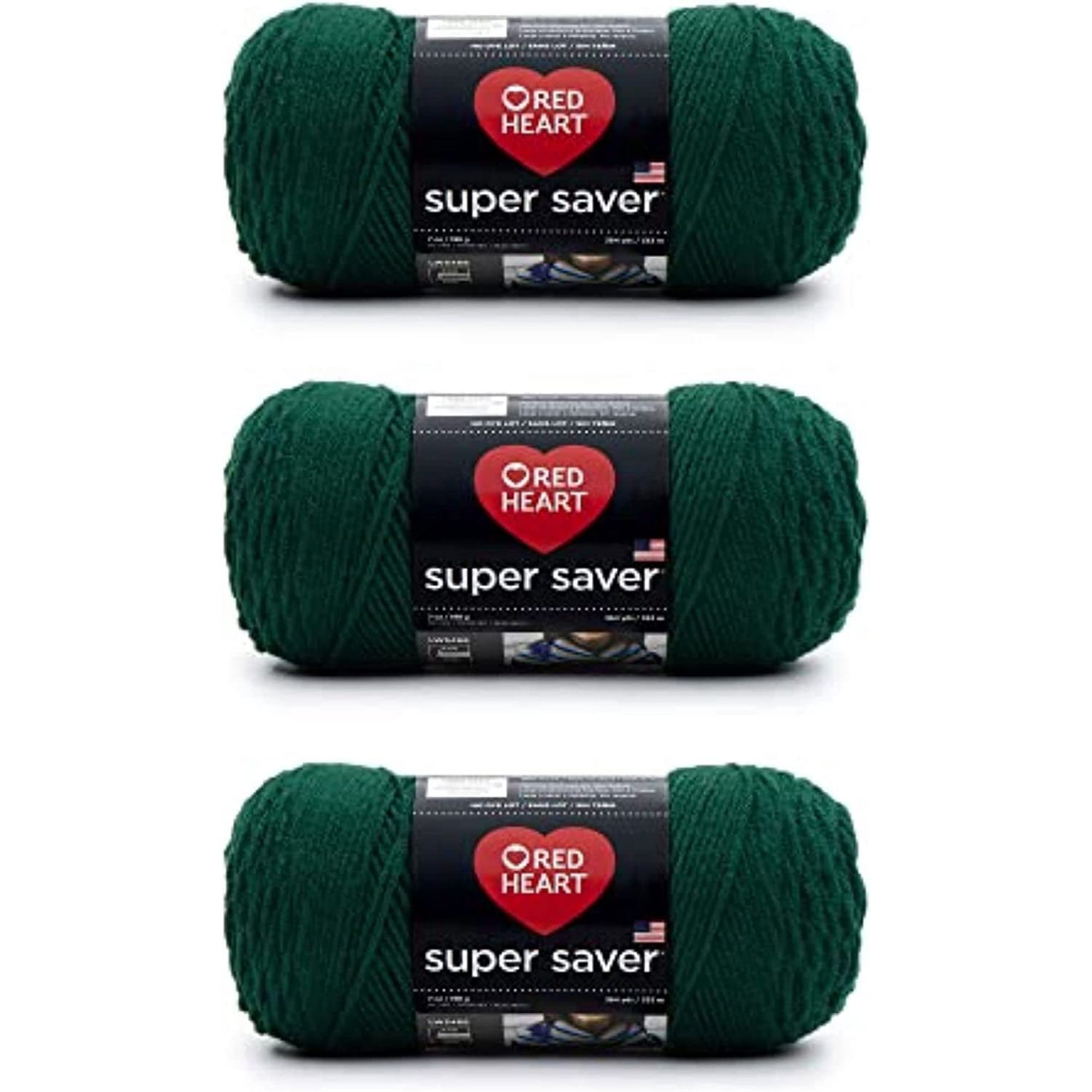 Click here for Red Heart Super Saver Hunter Green Yarn 3 Pack Of... prices