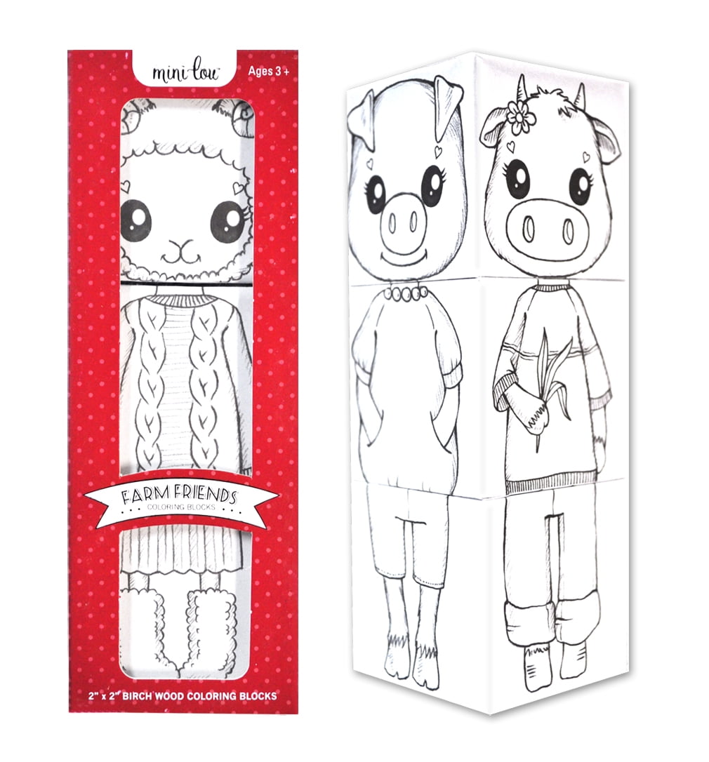Farm Friends Coloring Block Set - Walmart.com