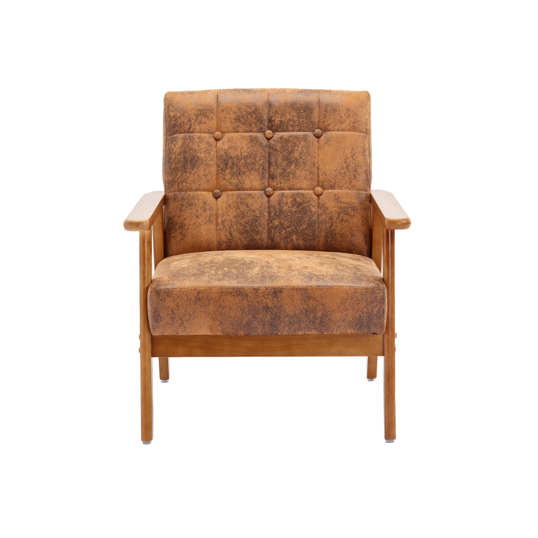 3PCS SET Accent Chairs with Side Table Mid Century Modern Fabric Upholstered Armchairs Lounge Chair with End Table and Solid Wood Frame Comfy Reading Chair Club Chair for Living Room Office Coffee Wal...