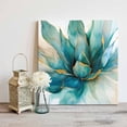 Abstract Marble Stone Flower Canvas Artwork Painting Art, Teal ...
