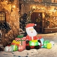 4.4' Inflatable Santa Claus and Gift Boxes w/ White LED Lights, Blow-Up ...