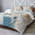 4 Piece Duvet Cover Set Full, Mottled Color Block Blue Gradient Soft ...