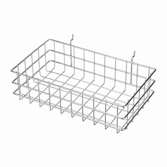 Marlin Steel Wire Products Rectangular Storage Basket, Steel, Silver ...