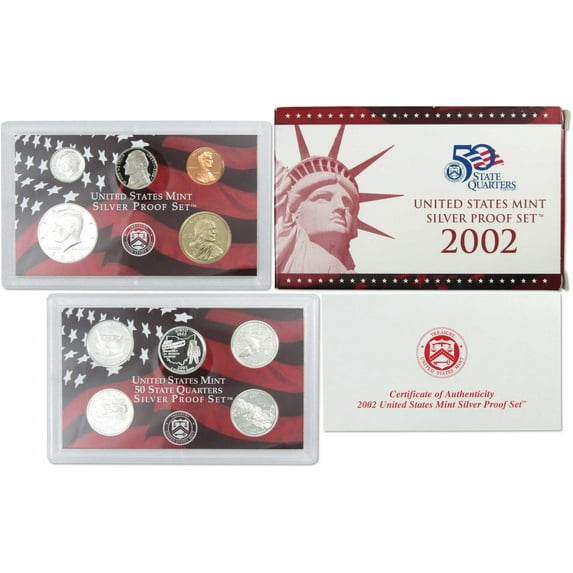 2002 Silver Proof Set U.S. Mint Original Government Packaging OGP COA - Walmart.com
