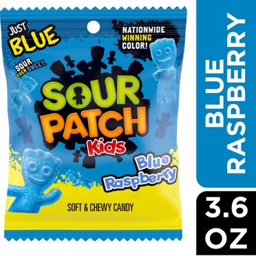 SOUR PATCH KIDS Fun Blue Raspberry Gummy Candy, 8 oz Bag - Walmart.com