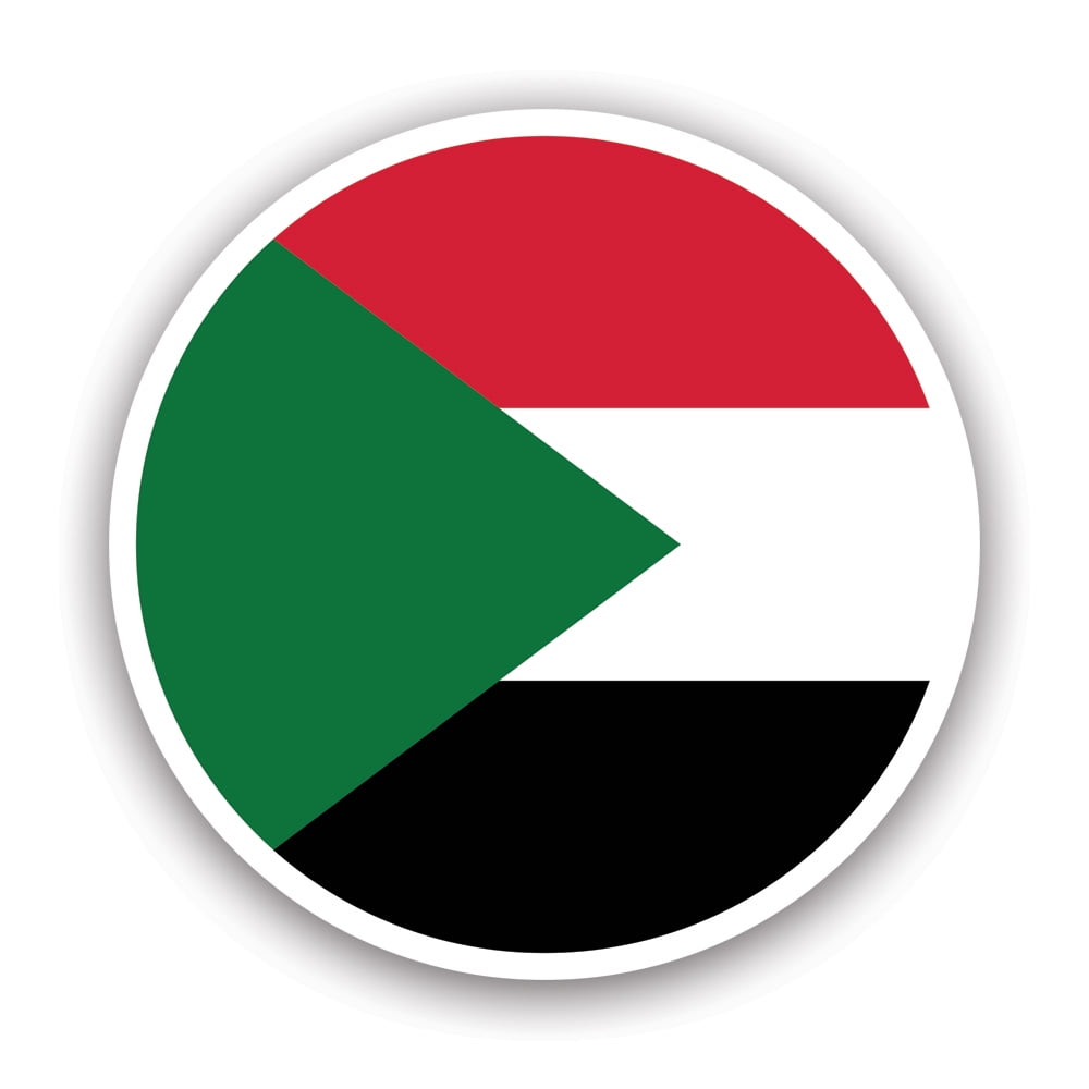 Round Sudanese Flag Sticker Decal - Self Adhesive Vinyl - Weatherproof ...