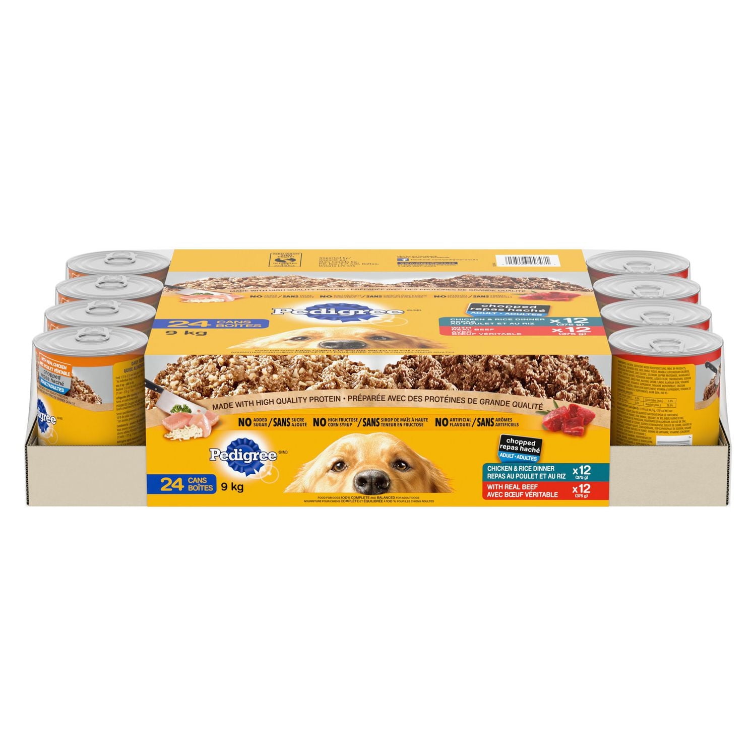 PEDIGREE Chopped Chicken and Rice & Beef Adult Wet Dog Food 500g ...