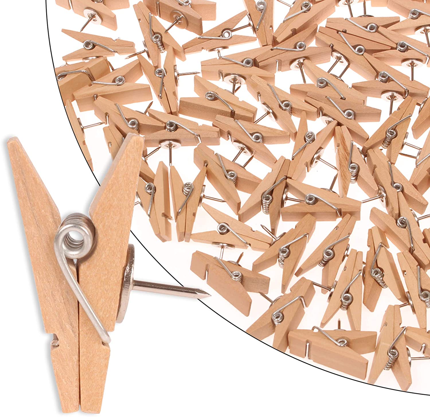 Push Pin Clips - 30 Paper Clips with Pin for Documents/Artworks/School ...