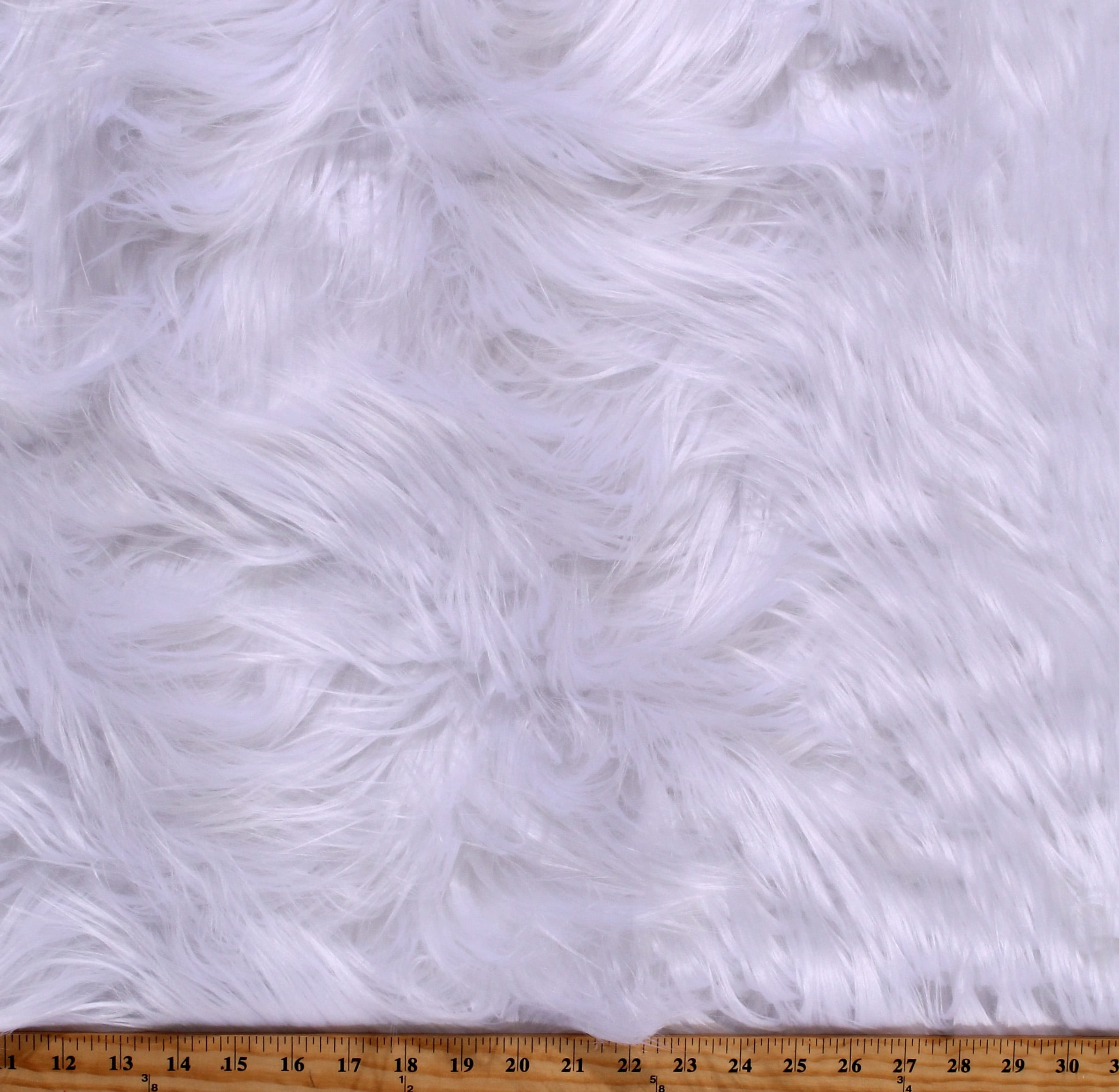 Faux Fur Pure White 4" Long Hair Super Soft 60" Wide Polyester Fabric ...