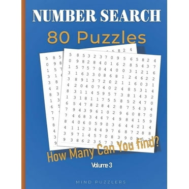 Number Search Puzzles For Adults: Number Find Puzzle Books For Adults ...