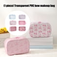 AOOOWER Waterproof PVC Makeup Bag With Decorative bows Storage Pouch ...