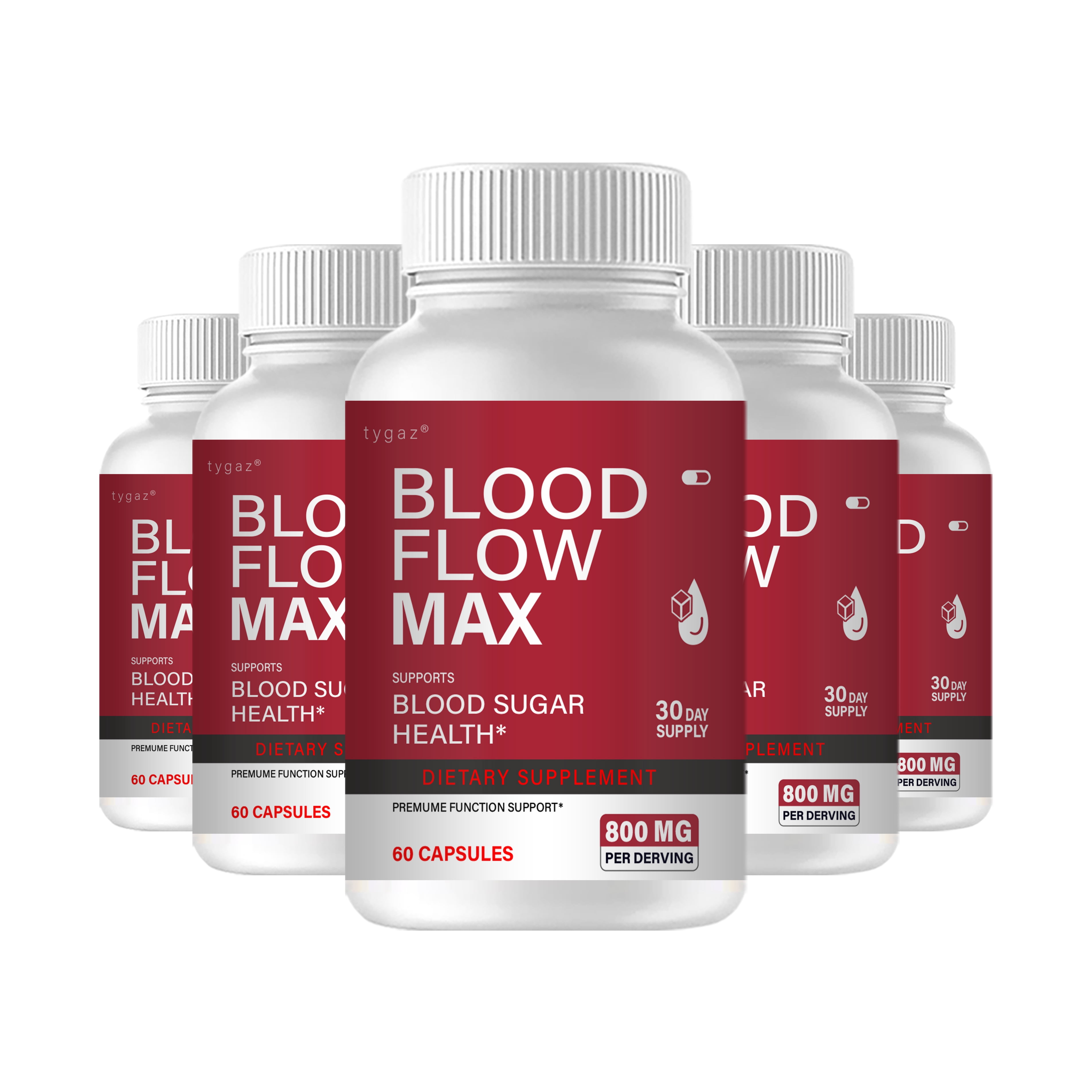 (5 Pack) Blood Flow Max - Blood Flow Max Capsules - Walmart.com