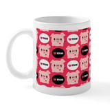 CafePress - Kawaii I Love Pigs Mug - 11 oz Ceramic Mug - Novelty Coffee ...