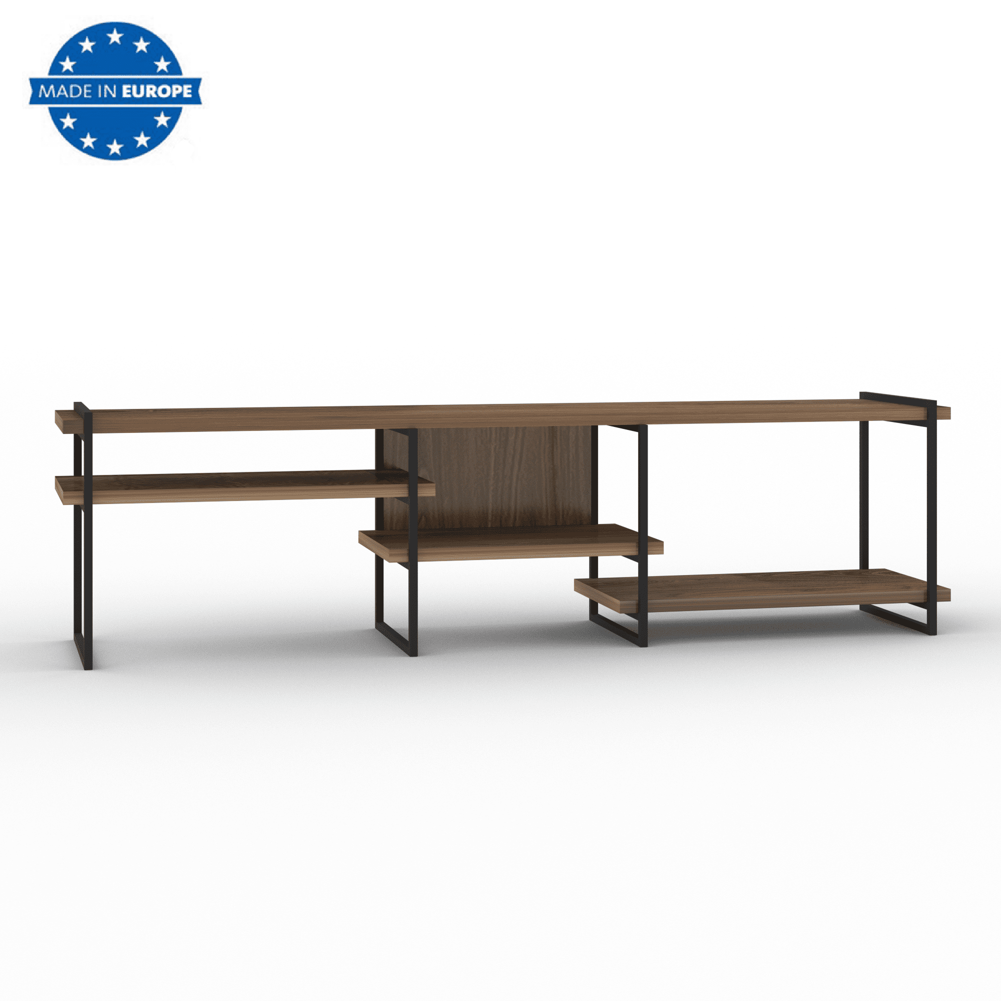 Casamudo Modern 3 Compartment TV Stand, Rustic Storage Media Console ...