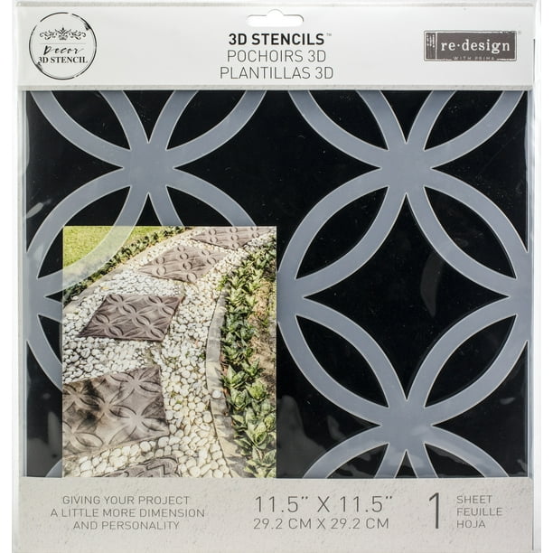 Prima Re-Design Heavy Duty Concrete Stencil 11.5"X11.5"-Grenadine ...