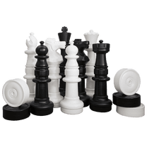 MegaChess Mega Chess Sets Giant Games for Families, Black & White, 49 ...