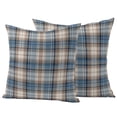 Blue Gray Buffalo Plaid Outdoor Throw Pillow Covers Set of 2, Rustic ...
