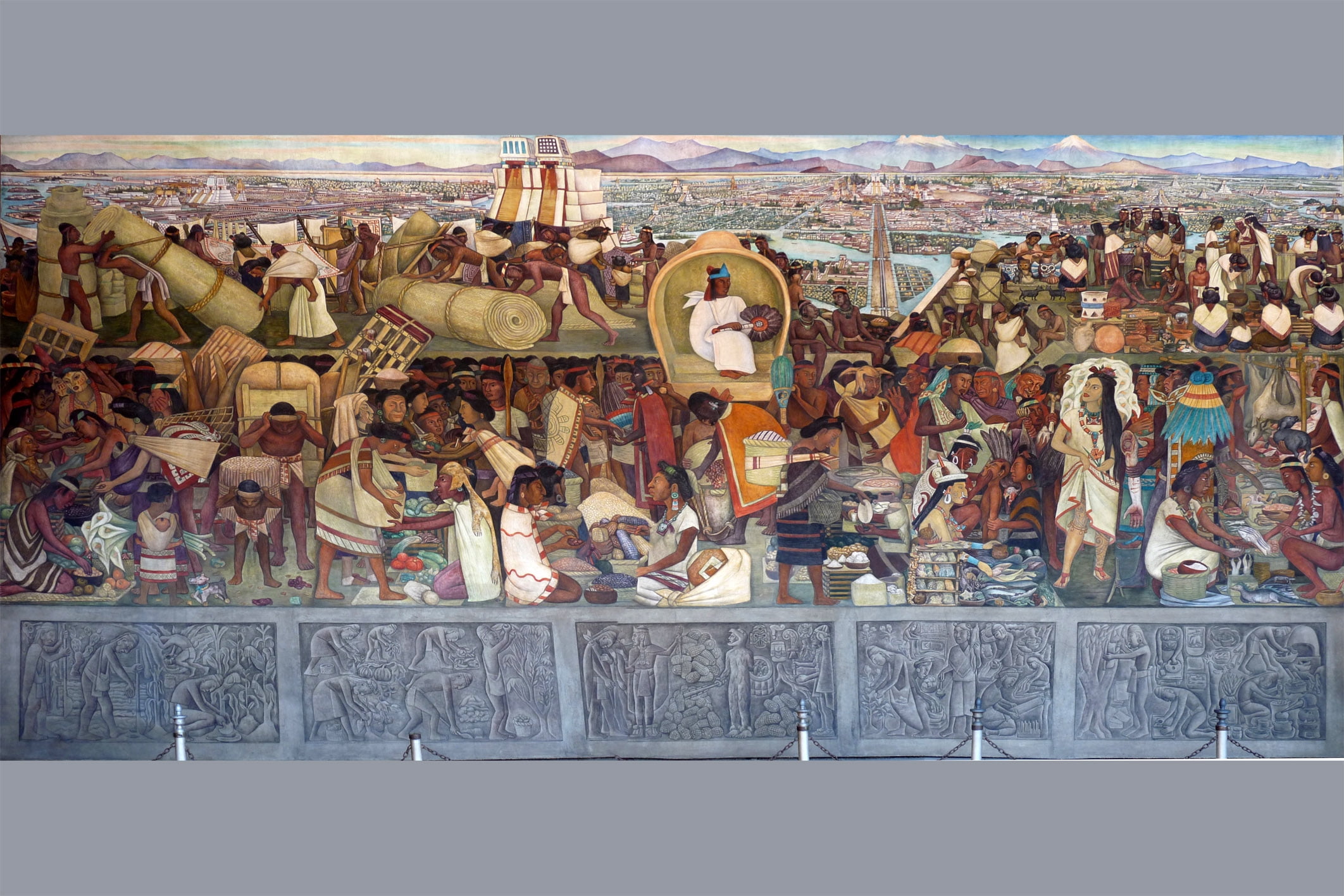 24x36 gallery poster, Diego Rivera's mural depicting the Aztec market ...