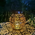 2 Pack Solar Lanterns，Retro Metal Light Solar Garden Light，Hanging LED ...