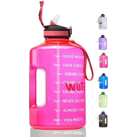 Gallon Water Bottle with Straw and Time Marker, 128OZ/74OZ BPA Free ...