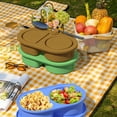 2 Section Compartment Silicone Container Easy to Carry Design Snacks ...