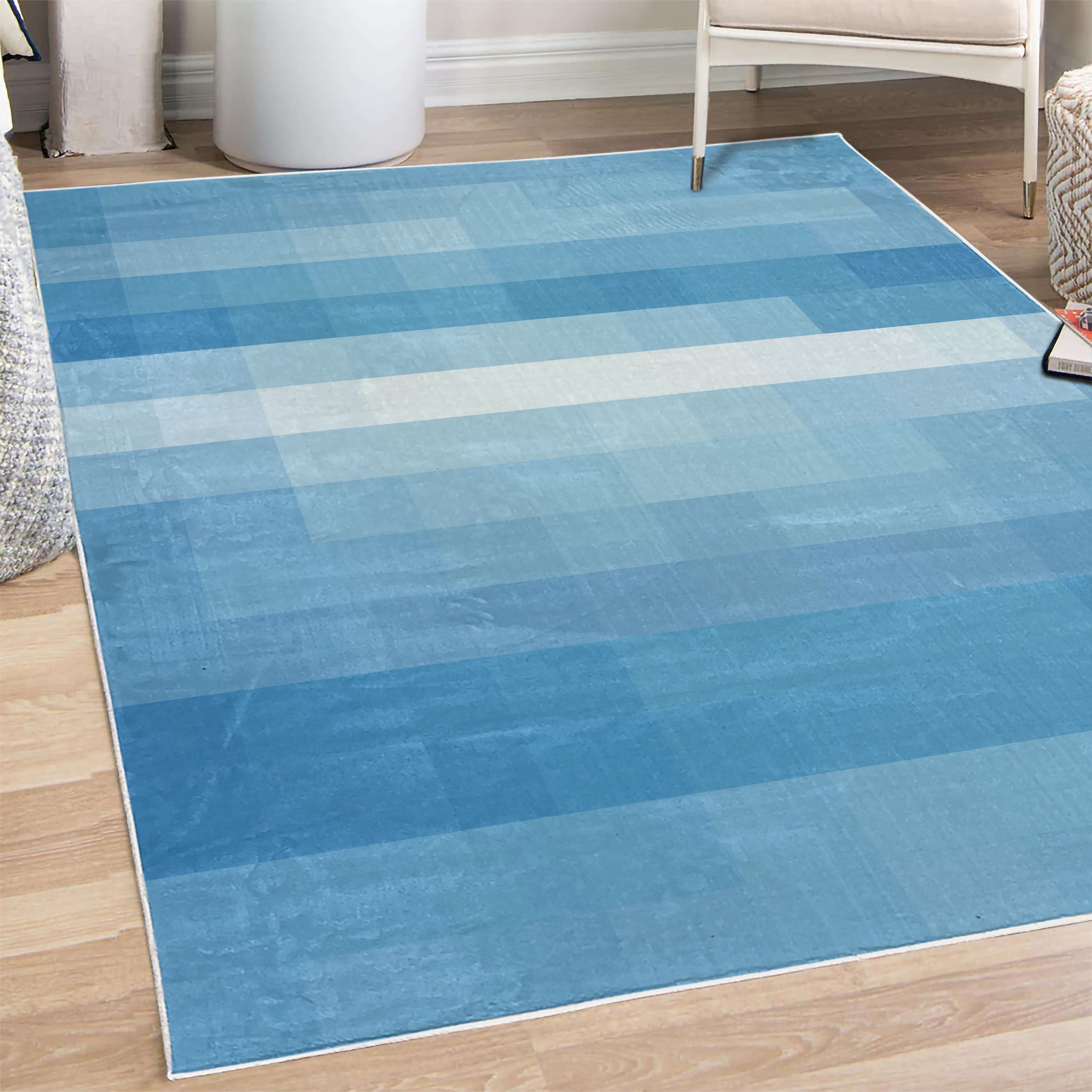 Palette Decorative Rug, Abstract Vortex Swirls and Shapes Pattern ...