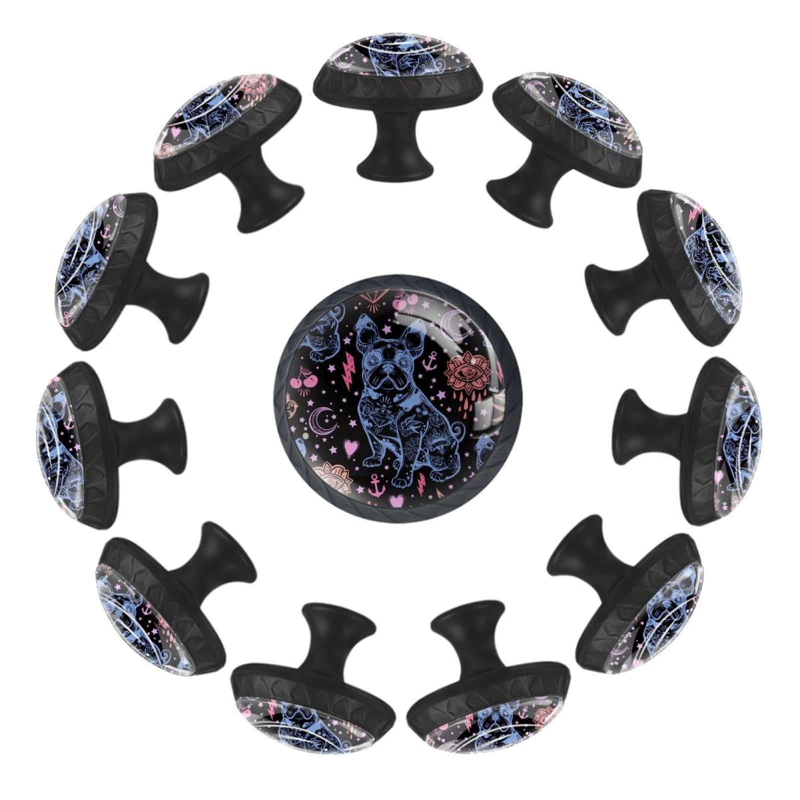 12 Pack Round Crystal Glass Knobs Traditional Tattoo Flash Dog Pull ...