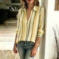 hoksml Women's Vertical Stripe Button Down Shirt, Loose Casual Blouse ...