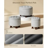 OSM Ottoman,Round Foot Rest Stool, Upholstered Small Ottoman Chair with ...