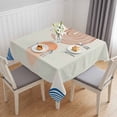 Arched Line Art Orange Sun Table Cloth 60x60in, Waterproof Square ...